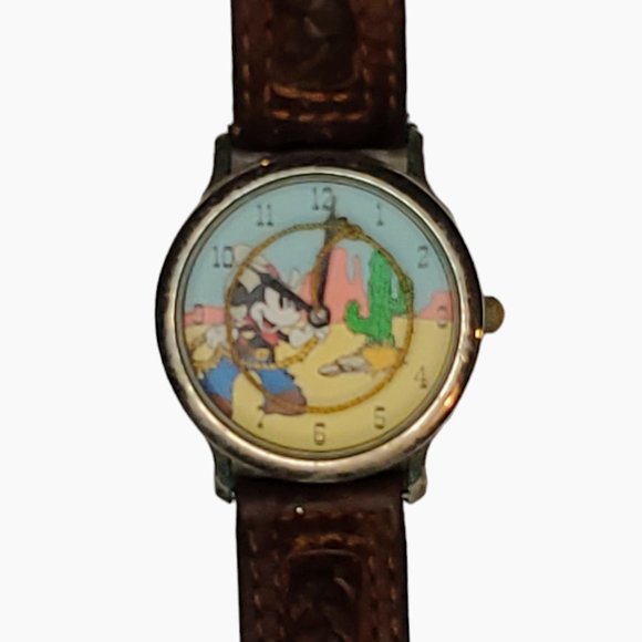 Disney | Accessories | Rare Vintage 99s Disney Time Works Cowboy Mickey ...